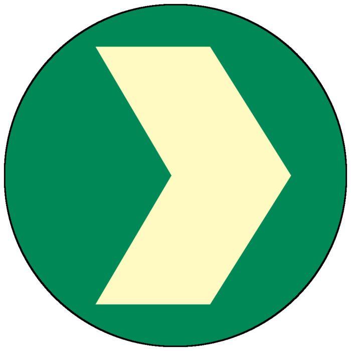 Bodenmarkierungspunkt "Pfeil", Kunststoff, grün/weiß, langnachleuchtend ...