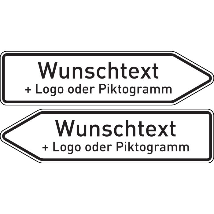 Wegweiser "Text und Logo nach Wunsch", doppelseitig - Marahrens