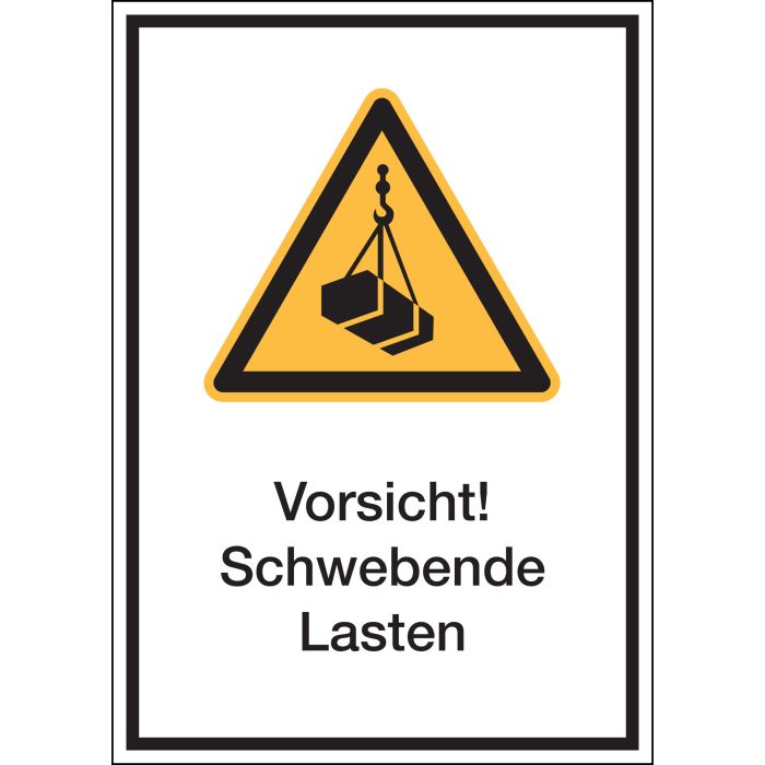 Warnzeichen "Vorsicht! Schwebende Last" [W015], ASR A1.3 / ISO 7010 ...
