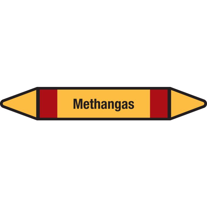 Fließrichtungspfeil "Methangas", DIN 2403, D210 - Marahrens