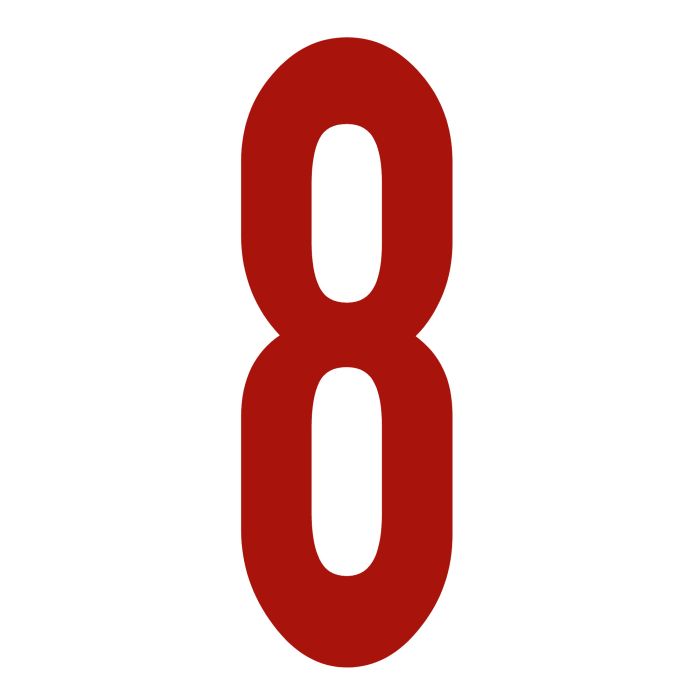 Lageretiketten "Ziffer 8", selbstklebende Folie, verschiedene Farben ...