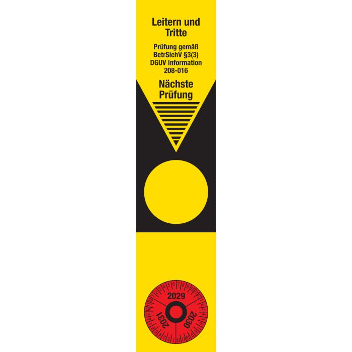 Grundplakette "Leitern und Tritte - Prüfung gemäß BetrSichV §3 (3) DGUV ...