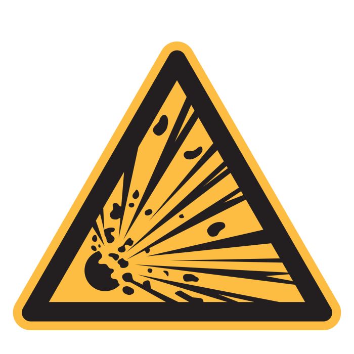 Warnzeichen "Warnung vor explosionsgefährlichen Stoffen" [W002], ASR A1 ...