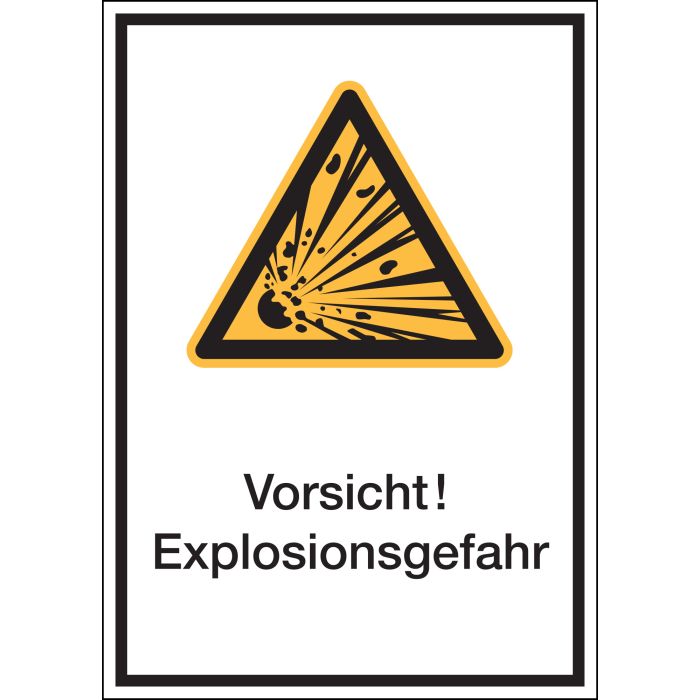 Warnzeichen "Vorsicht! Explosionsgefahr" [W002], ASR A1.3 / ISO 7010 ...