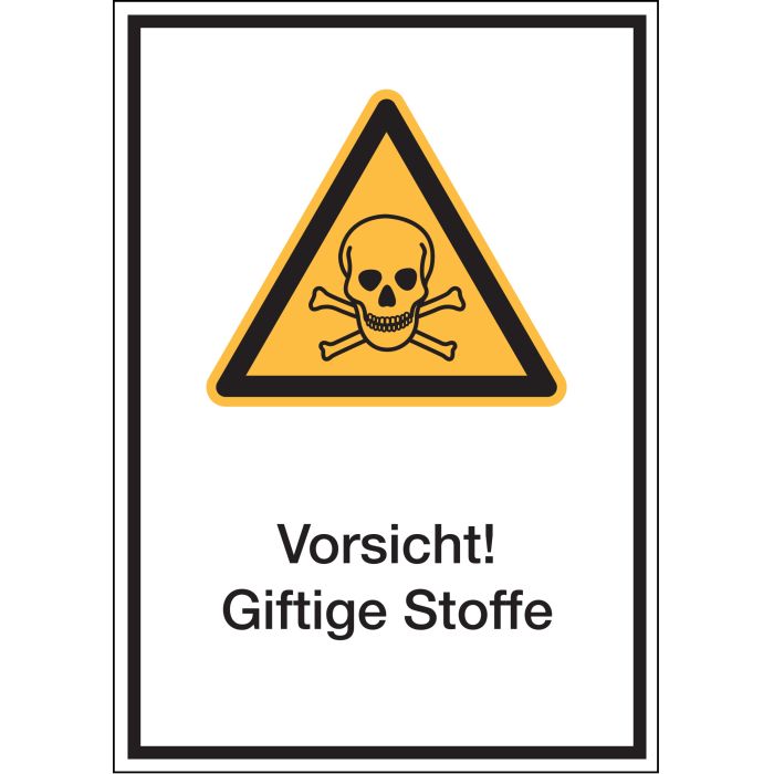 Warnzeichen "Vorsicht! Giftige Stoffe" [W016], ASR A1.3 / ISO 7010 ...