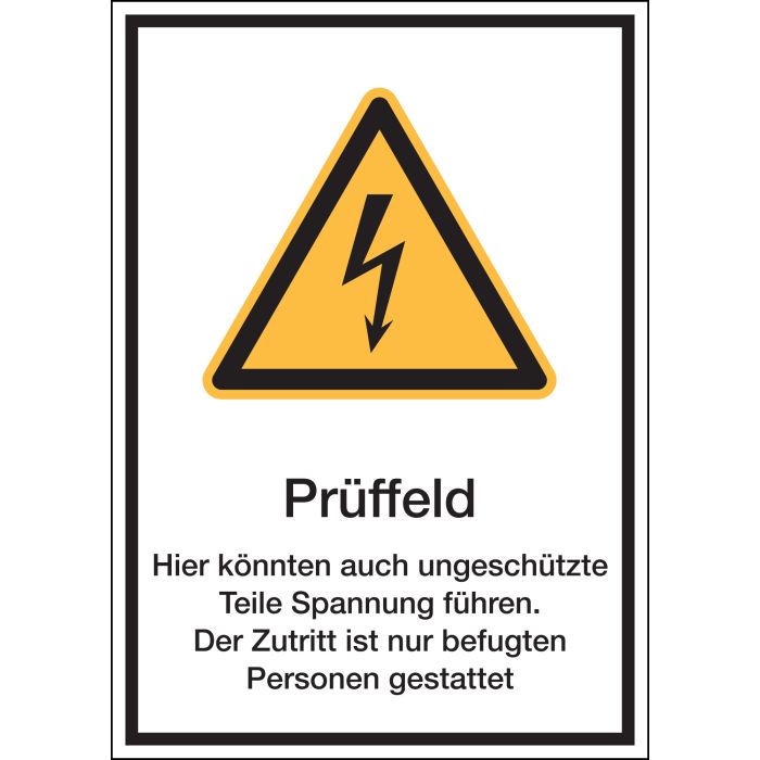 Warnzeichen "Prüffeld" [W012], ASR A1.3 / ISO 7010 - Marahrens