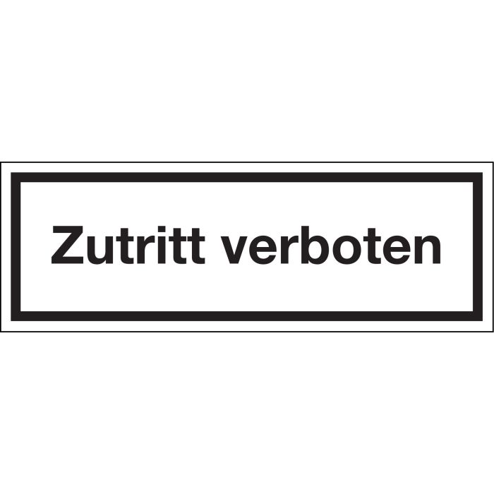 Hinweisschild "Zutritt verboten", schwarz/weiß - Marahrens