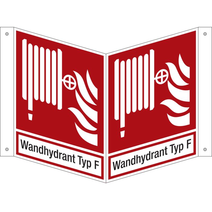 Brandschutzzeichen Nasenschild "Löschschlauch" [F002 -Kombi F], ASR A1 ...