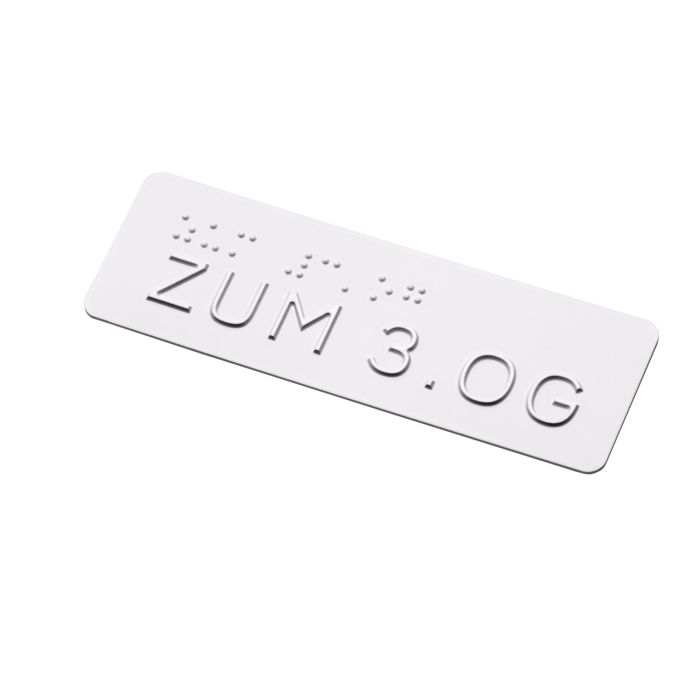 Taktiles Handlaufschild "zum 3. OG" (Obergeschoss), Braille- und ...
