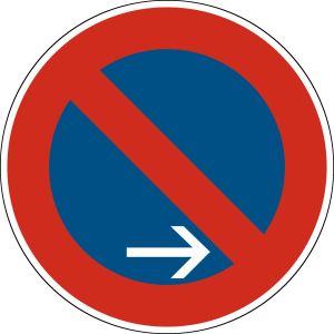 Halteverbotsschild "Eingeschränktes Halteverbot Ende, Aufstellung ...
