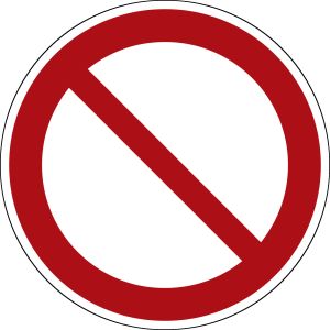 Verbotsschild "Allgemeines Verbotszeichen" [P001], Folie (0,1 mm ...