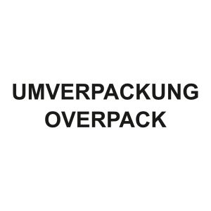Verpackungsetikett "UMVERPACKUNG / OVERPACK" - Marahrens