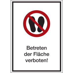 Verbotsschild "Betreten der Fläche verboten!" [P024], ASR A1.3 / ISO ...