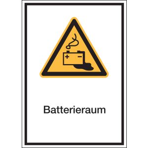 Warnzeichen "Batterieraum" [W026], ASR A1.3 / ISO 7010 - Marahrens