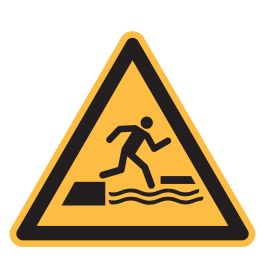 Warnzeichen "Warnung vor dem ins Wasser Fallen beim Betreten" [W068 ...
